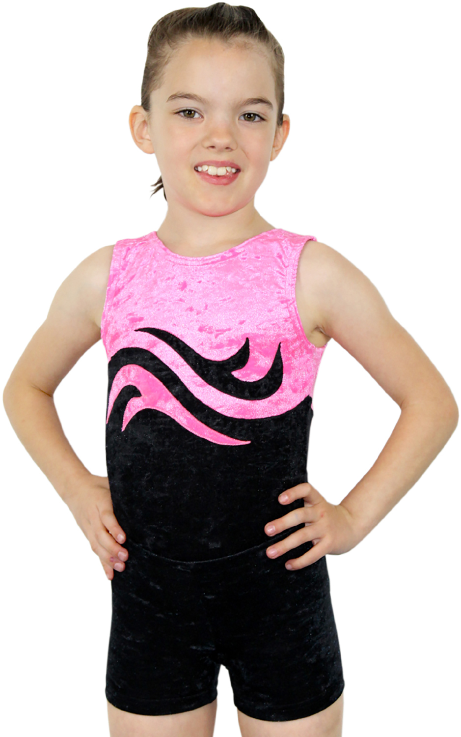 Turnanzug Welle Crash Samt Mädchen Gymnastikanzug Kurzarm Kinder ...